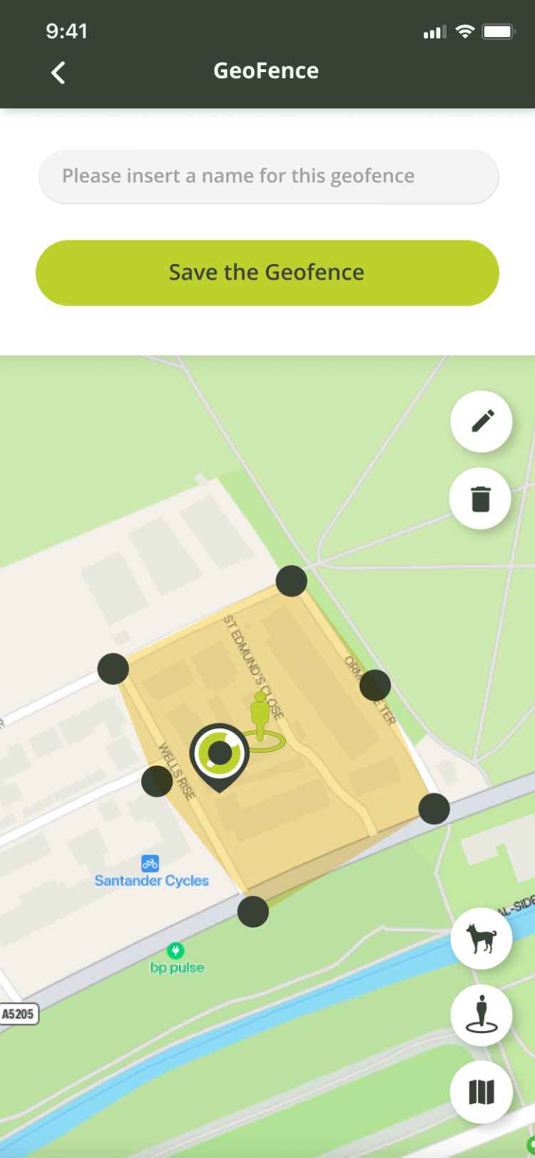 Come impostare un geofence per il tuo animale domestico